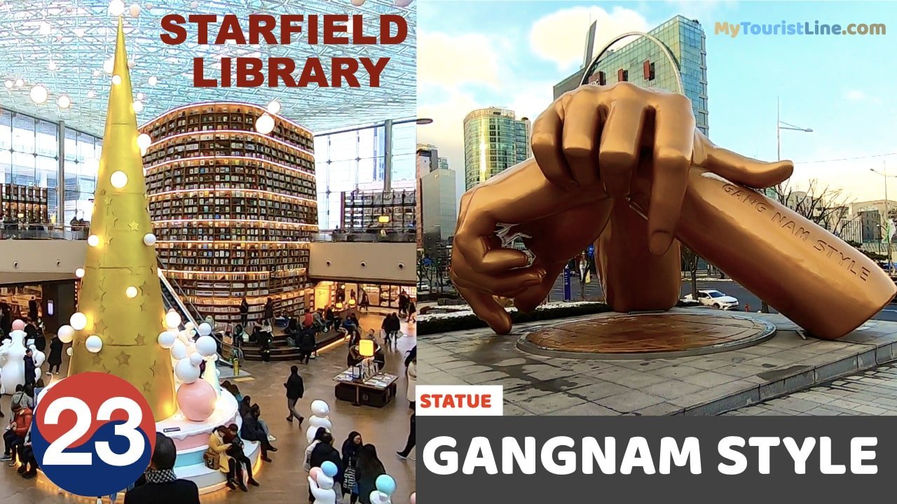 Statue of Gangnam Style & Starfield Library Seoul | My Tourist Line